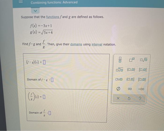 Solved 11 Combining functions: Advanced Suppose that the | Chegg.com
