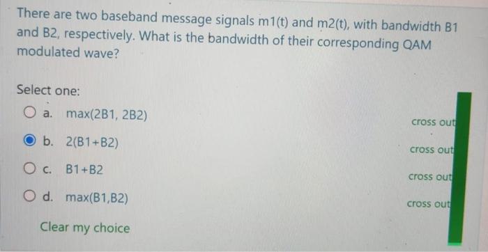 Solved There are two baseband message signals m1(t) and | Chegg.com