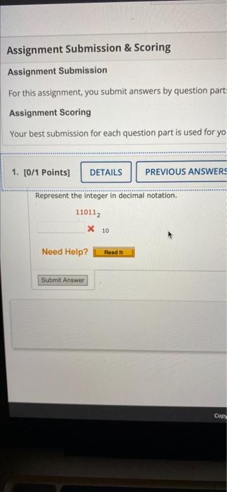 Solved Assignment Submission \& Scoring Assignment | Chegg.com