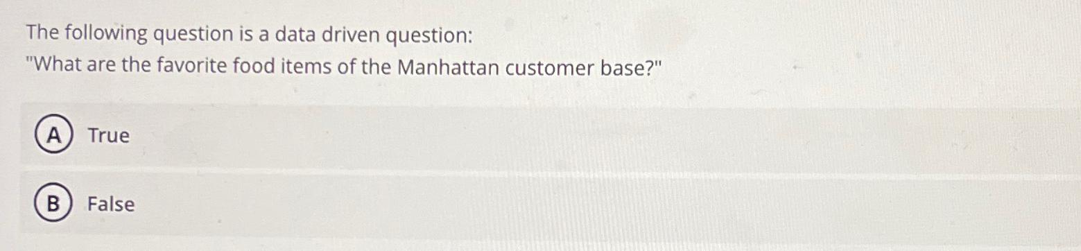 Solved The following question is a data driven | Chegg.com