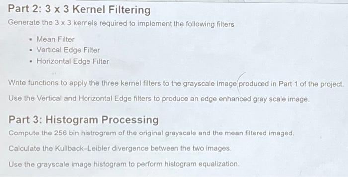 Solved Part 1: Convert RGB Image to Grayscale * Import a | Chegg.com