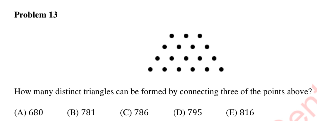 Solved Problem 13How many distinct triangles can be formed | Chegg.com