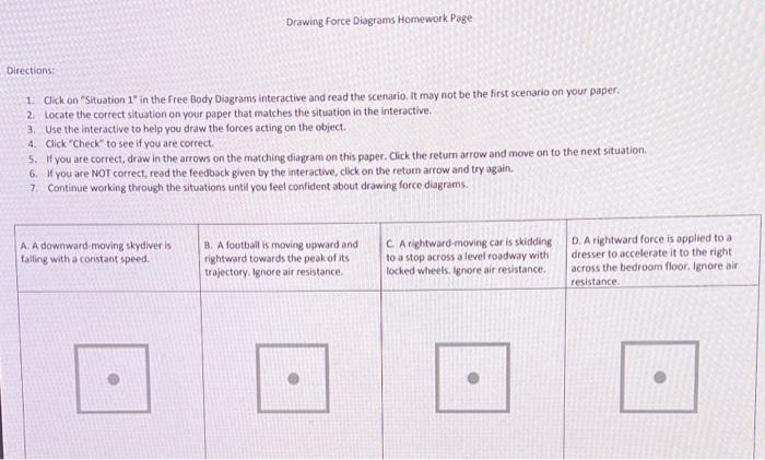 Solved Drawing Force Diagrams Homework Page Directions: 1. | Chegg.com