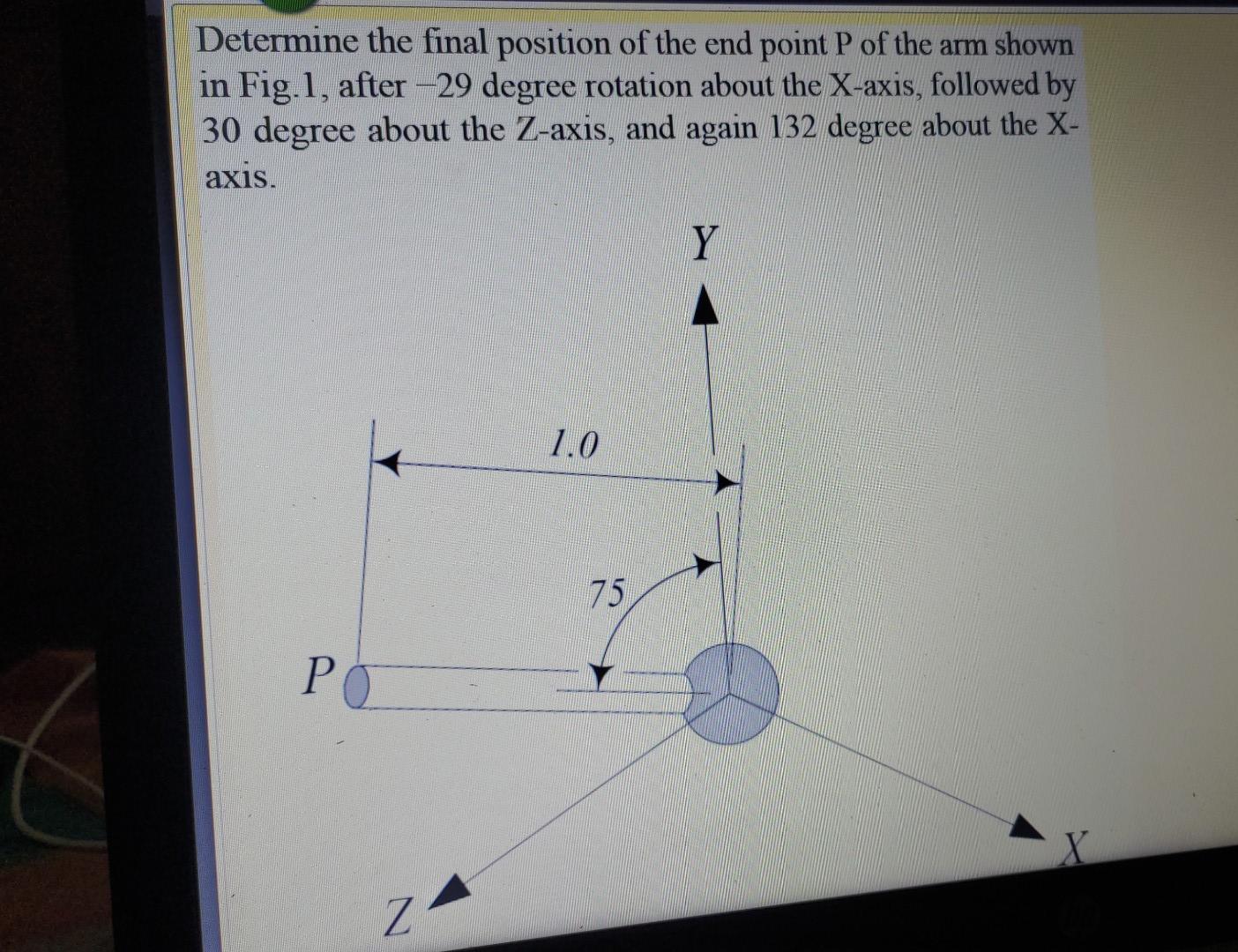 Solved Determine the final position of the end point P of | Chegg.com