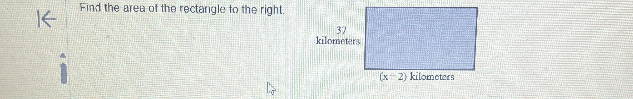 Solved Find the area of the rectangle to the | Chegg.com