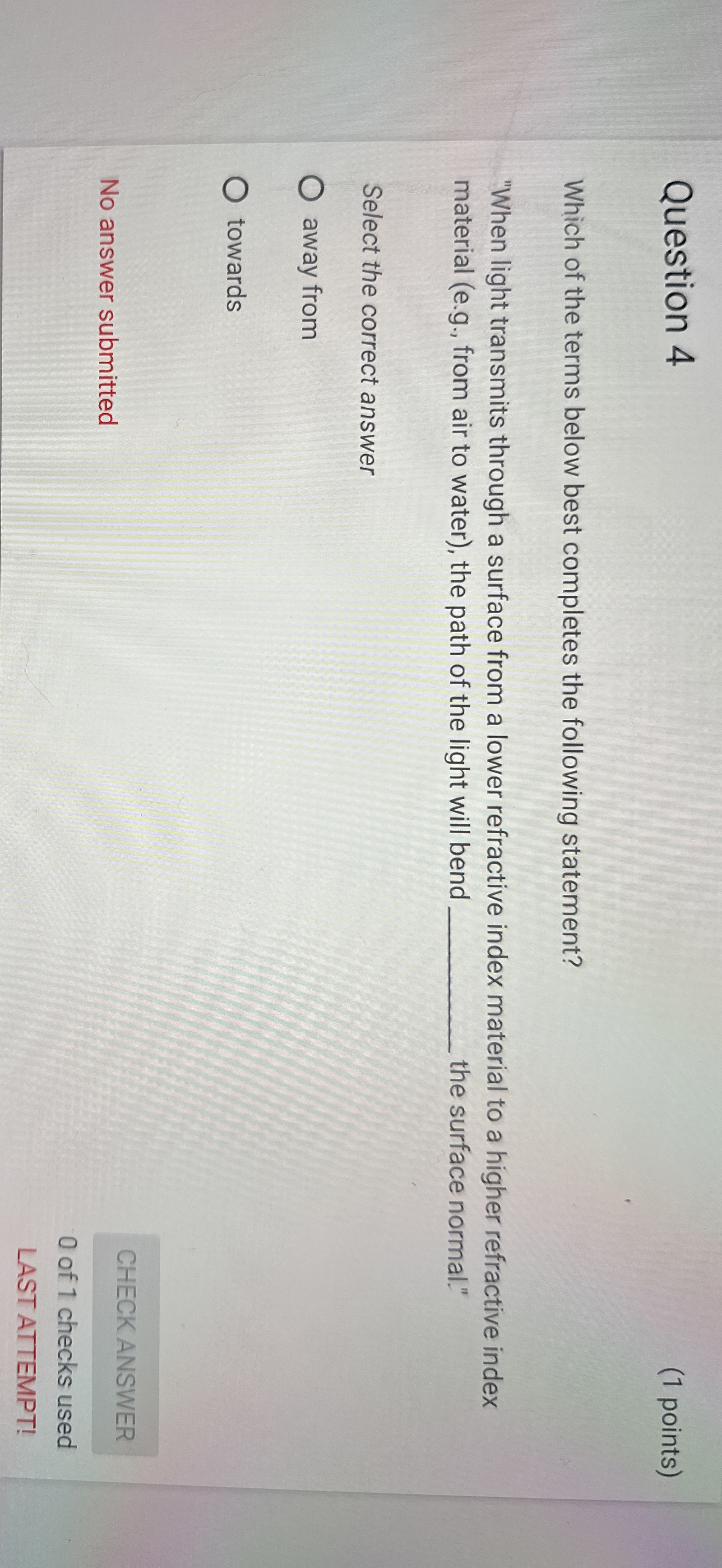 Solved Question 4(1 ﻿points)Which of the terms below best | Chegg.com