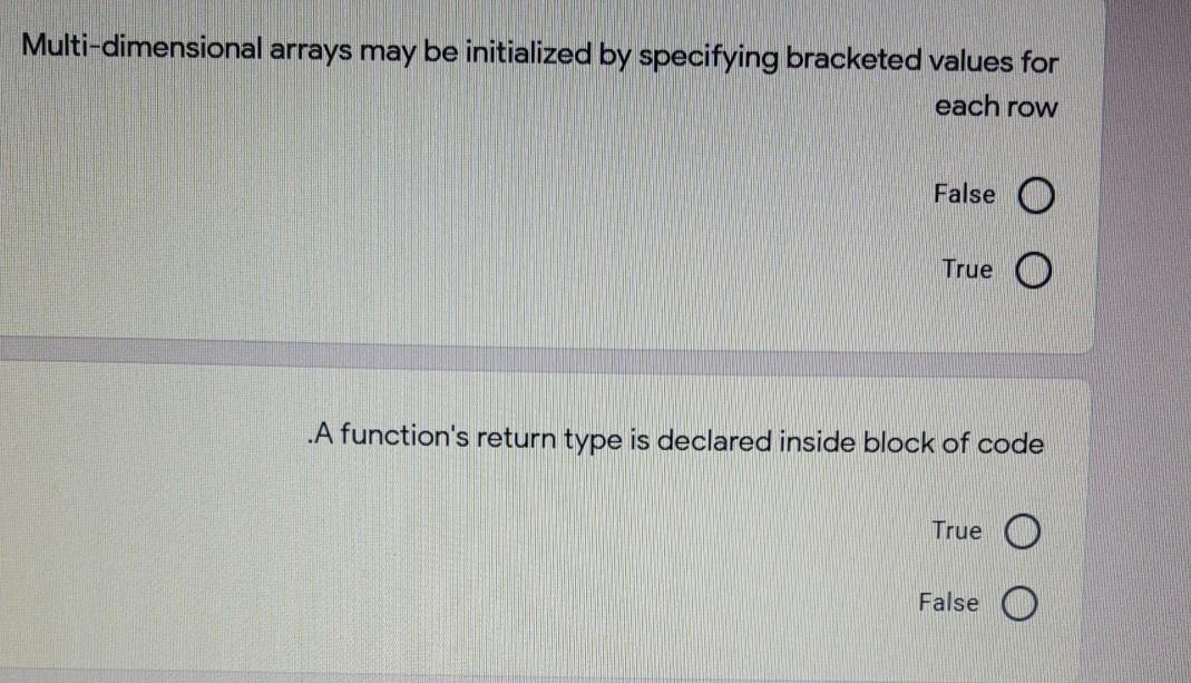 Solved Multi Dimensional Arrays May Be Initialized By 