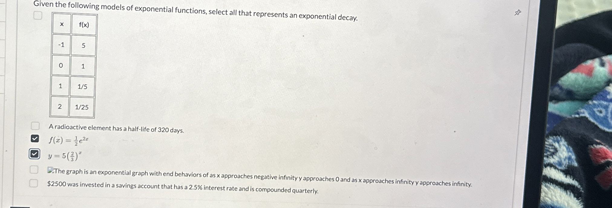 Solved Given the following models of exponential functions, | Chegg.com
