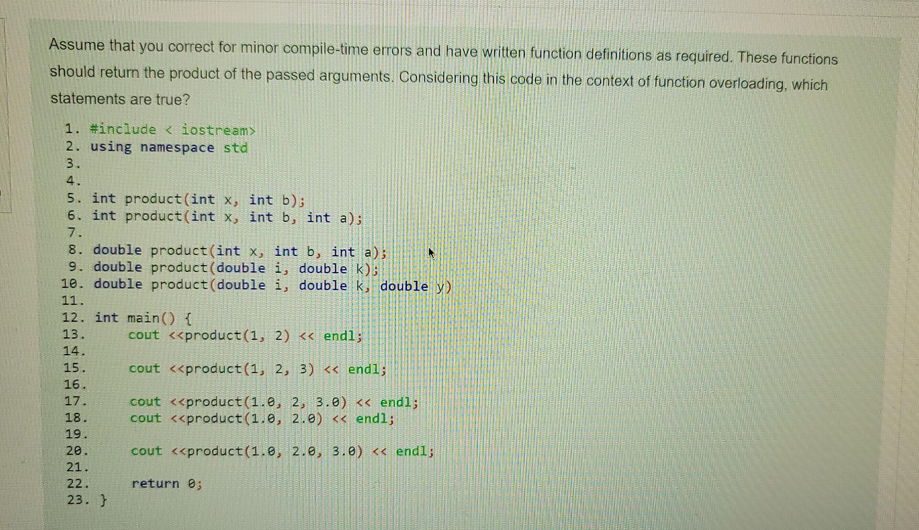 Solved Assume that you correct for minor compile-time errors | Chegg.com