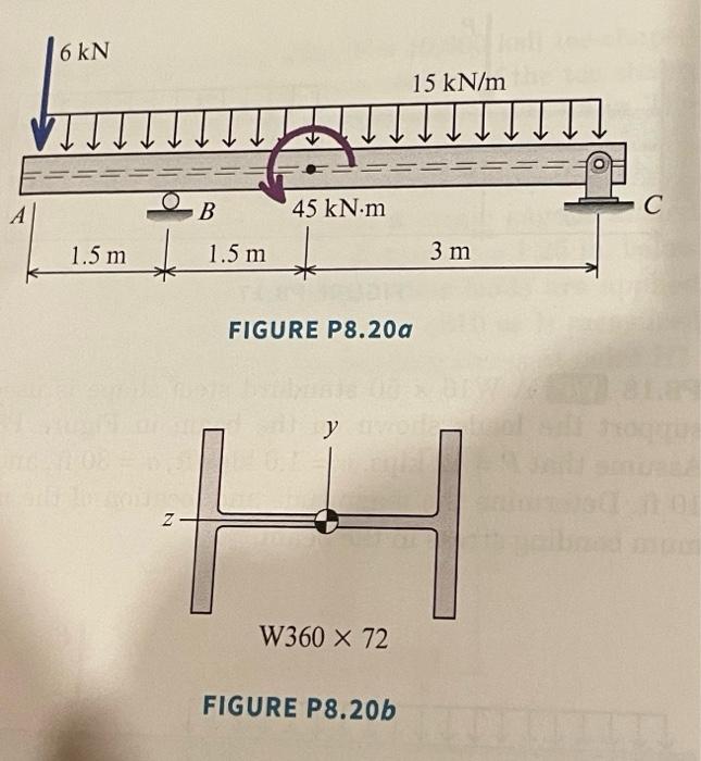 Solved P8.20 SS WP A W360 ~ 72 standard steel shape is used | Chegg.com