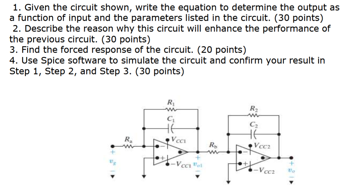 1. ﻿Given the circuit shown, write the equation to | Chegg.com