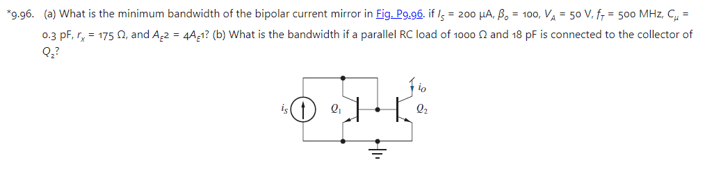 9.96. (a) ﻿What is the minimum bandwidth of the | Chegg.com