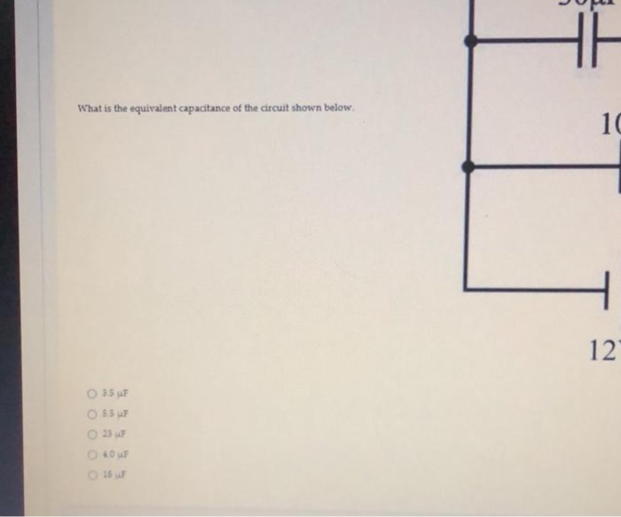 Solved 20uF 30uF 10uF 30uF 10uF What is the equivalent | Chegg.com