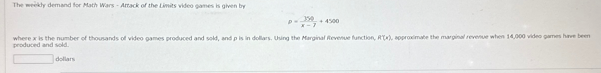 Solved The weekly demand for Math Wars - ﻿Attack of the | Chegg.com
