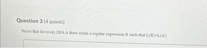 Solved Prove that for every DFA A there exists a regular | Chegg.com