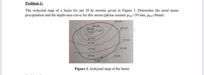 Solved Problem 1: The isohyetal map of a basin for am 18 hr | Chegg.com
