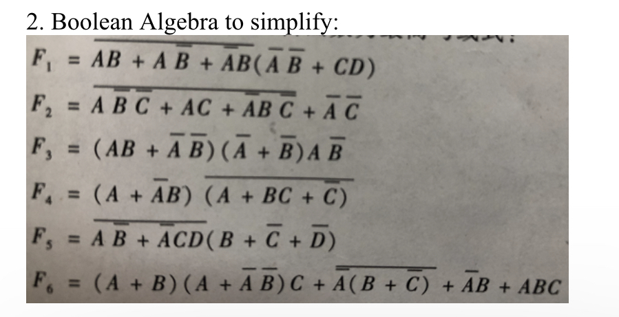 Solved Boolean Algebra to | Chegg.com