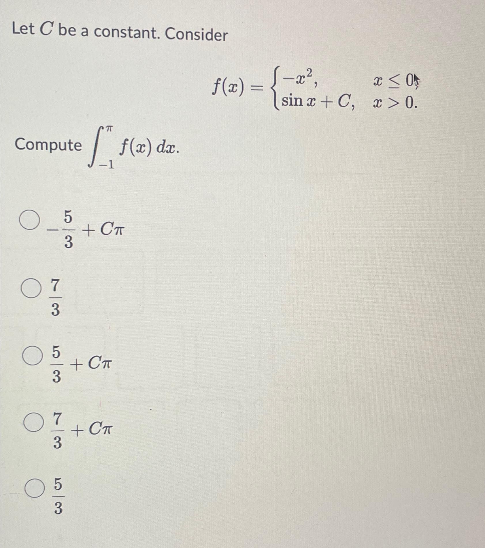Solved Let C ﻿be a constant. | Chegg.com