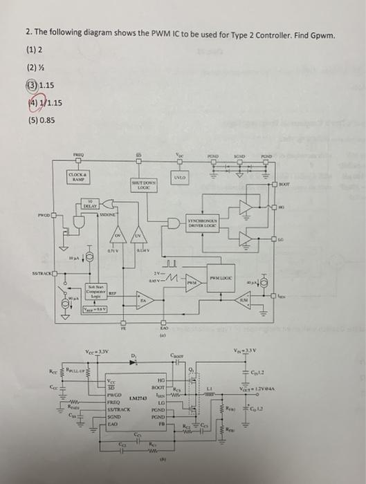 2. The following diagram shows the PWM IC to be used | Chegg.com
