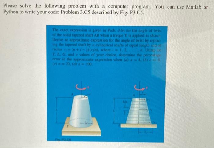 Solved Please solve the following problem with a computer | Chegg.com