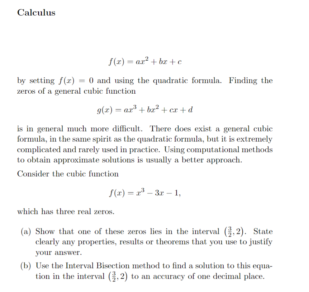 Solved Calculus \\[ f(x)=a x^{2}+b x+c \\] by setting \\( | Chegg.com