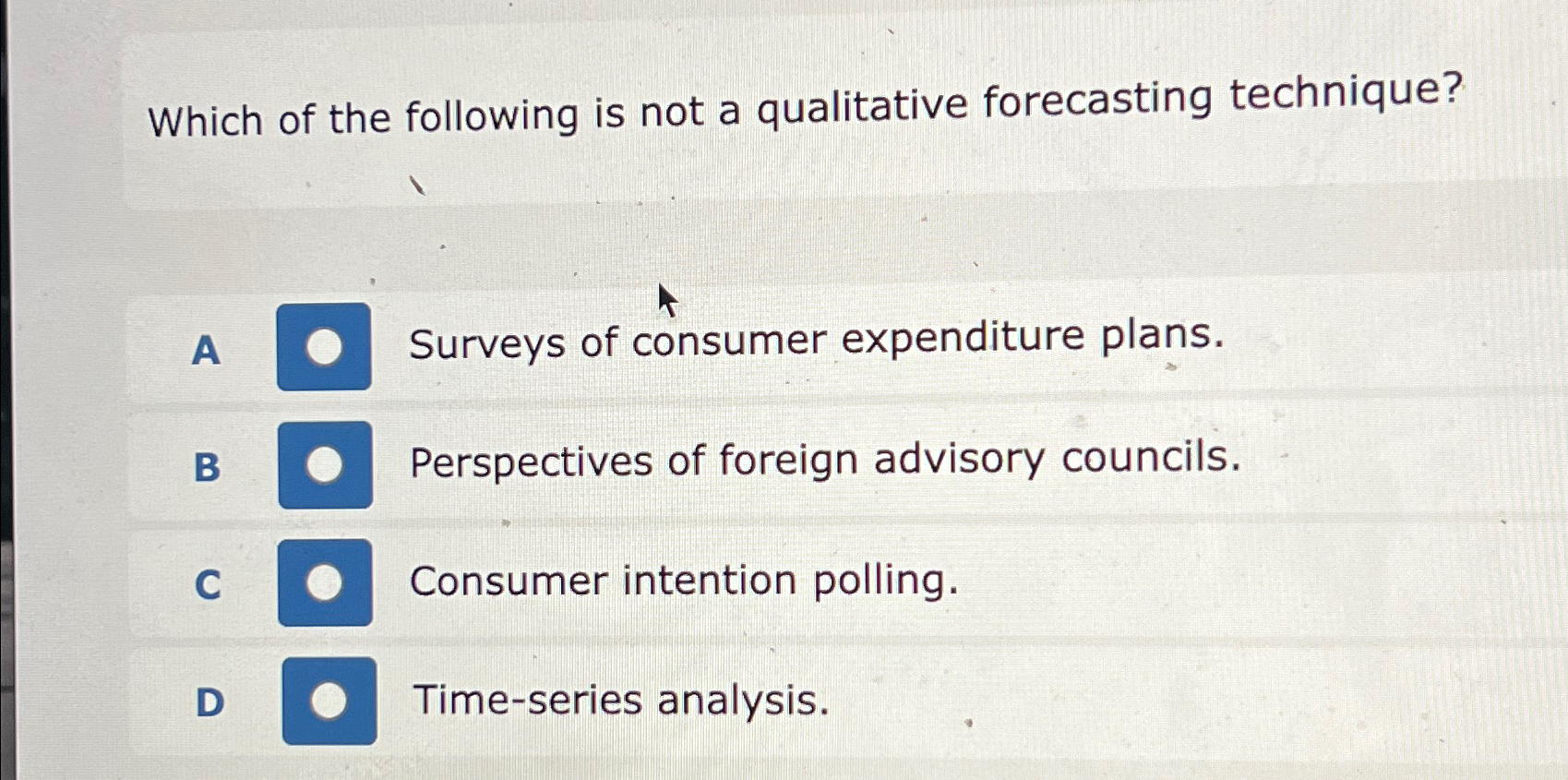 Solved Which of the following is not a qualitative | Chegg.com