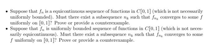 Solved • Suppose that fr is a equicontinuous sequence of | Chegg.com