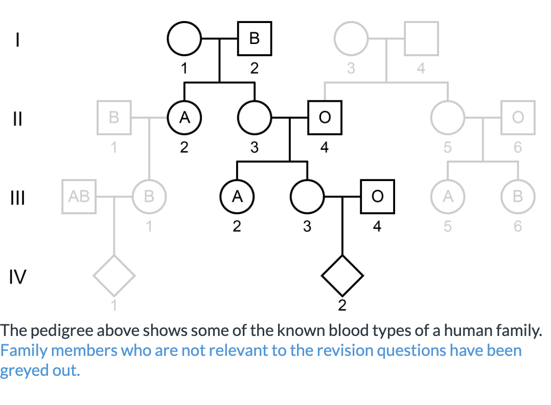 Solved The pedigree above shows some of the known blood | Chegg.com