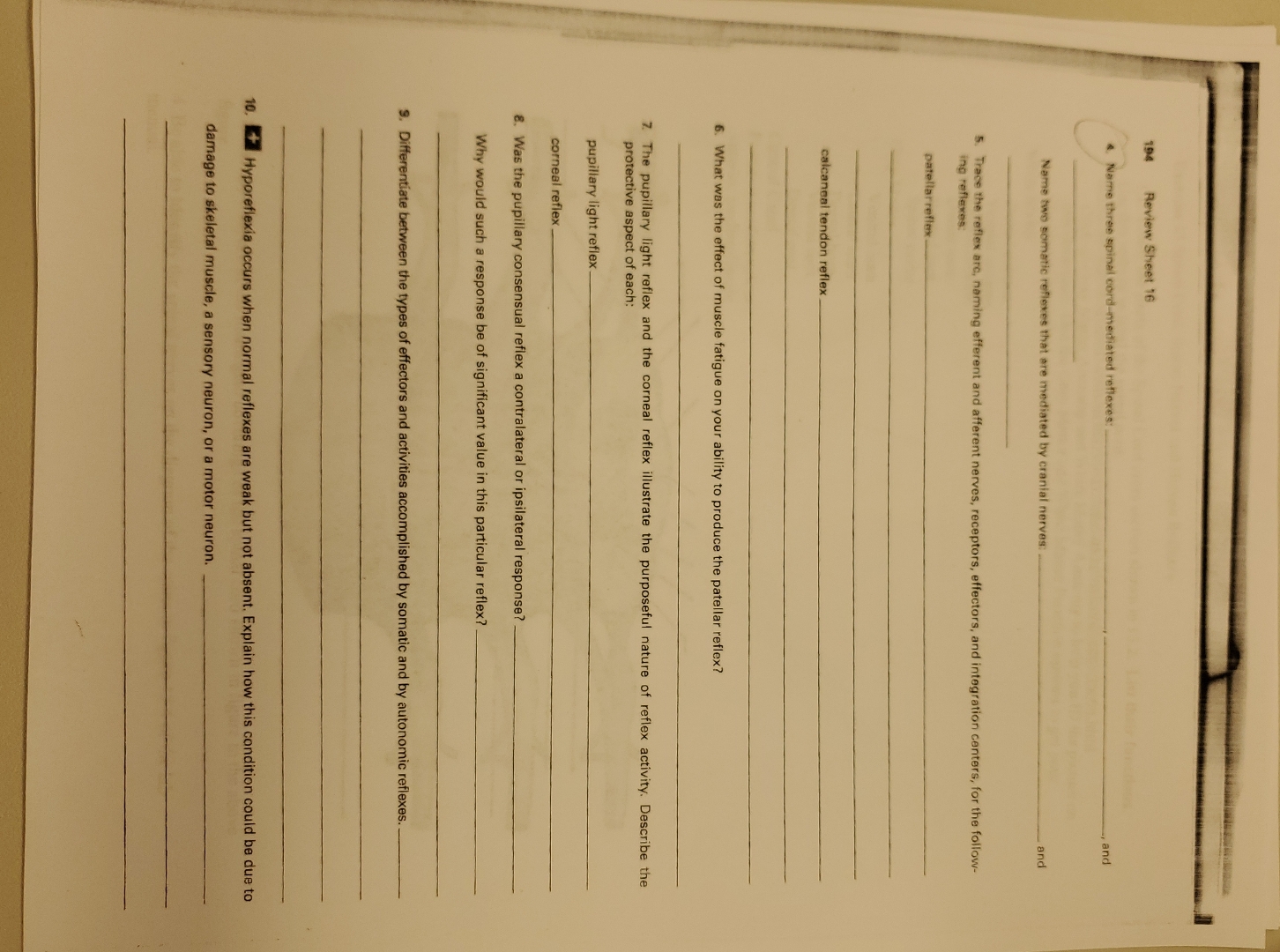 Solved 194Review Sheet 164. ﻿Name three spinal cord-mediated | Chegg.com
