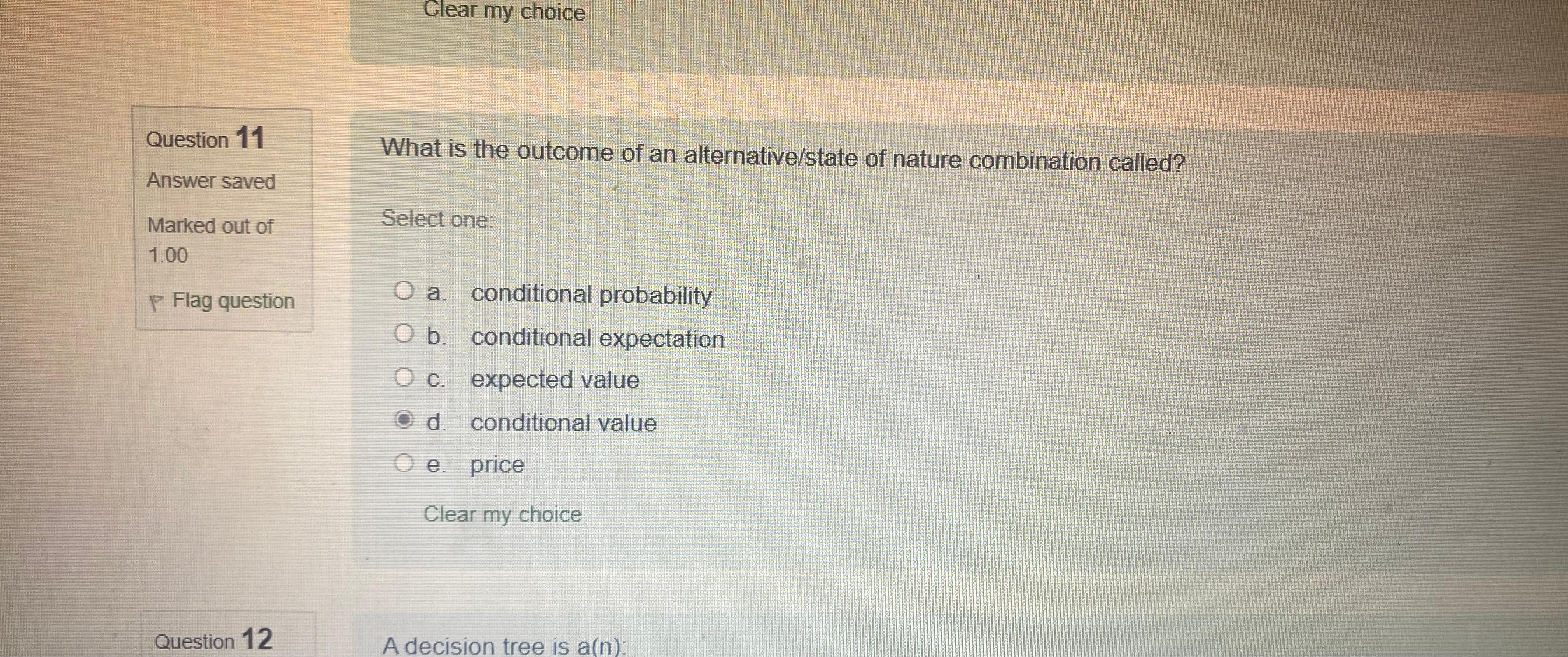 Solved Clear my choiceQuestion 11Answer savedMarked out | Chegg.com
