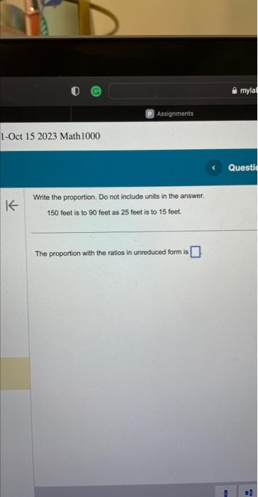 Solved Write the proportion. Do not include units in the | Chegg.com