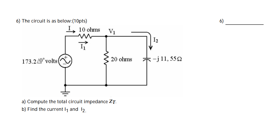Solved The circuit is as below:(10pts)a) ﻿Compute the total | Chegg.com