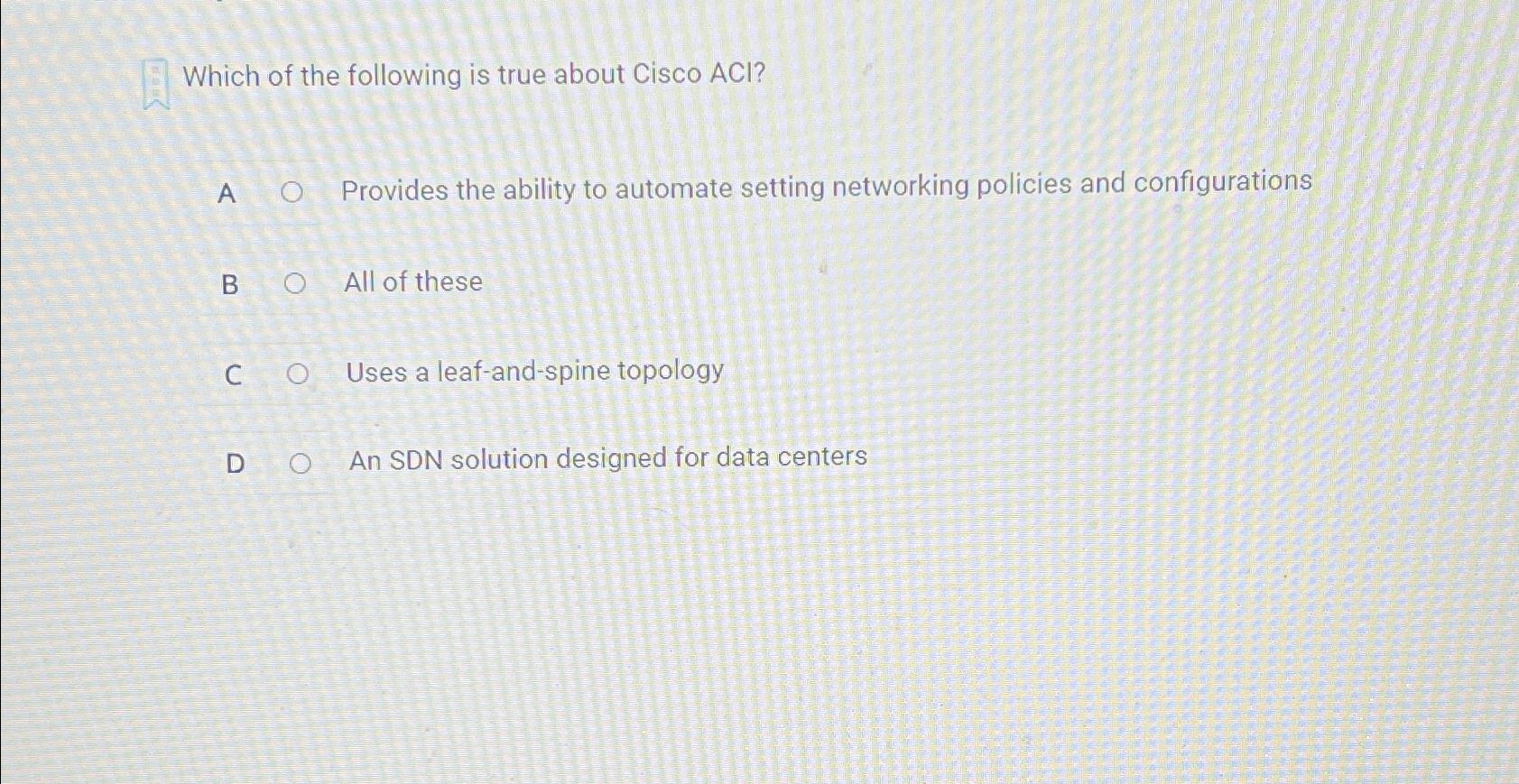 Solved Which of the following is true about Cisco ACl ?A | Chegg.com
