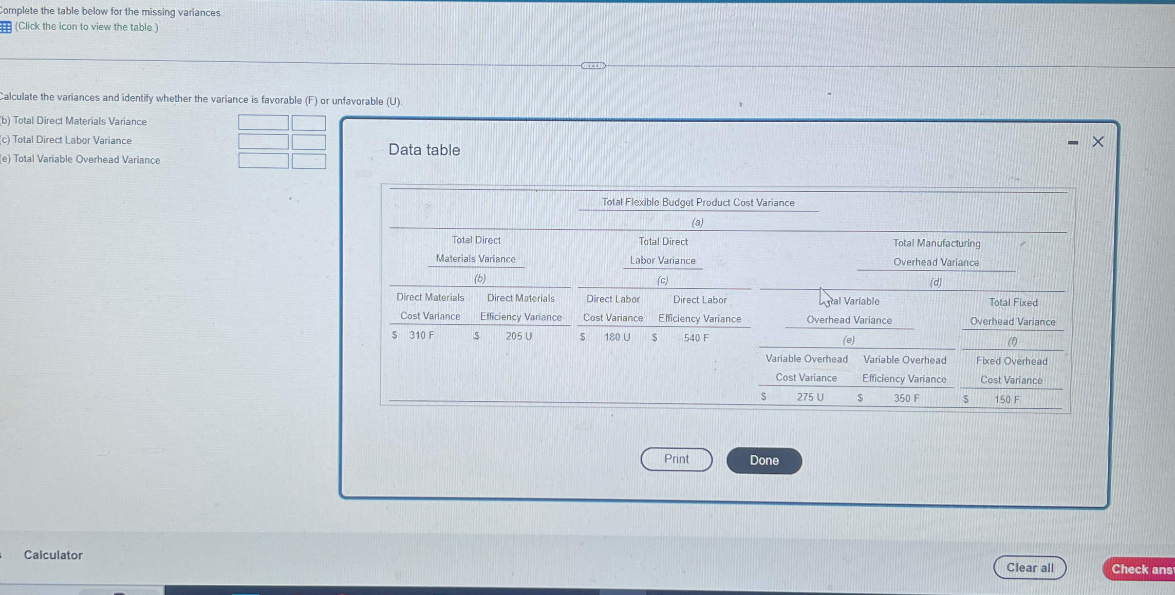 Solved Complete the table below for the missing | Chegg.com