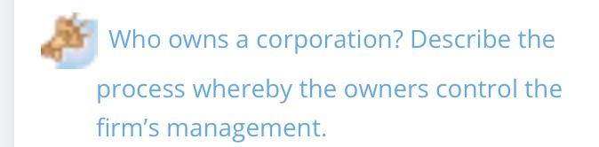 Solved Who owns a corporation? Describe the process whereby | Chegg.com