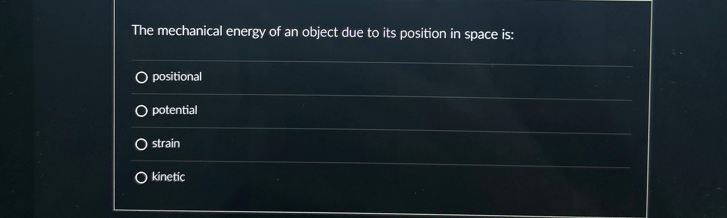 Solved The mechanical energy of an object due to its | Chegg.com