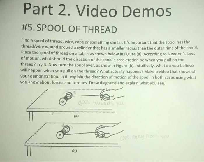 Solved Can you please explain the motion of the spool in | Chegg.com