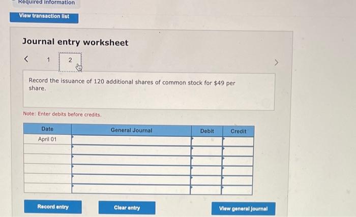 Solved Required information Exercise 10-3 (Algo) Record the | Chegg.com