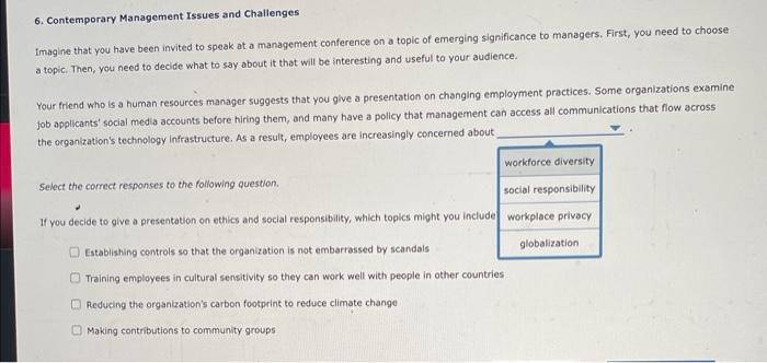 Solved 6. Contemporary Management Issues and Challenges | Chegg.com