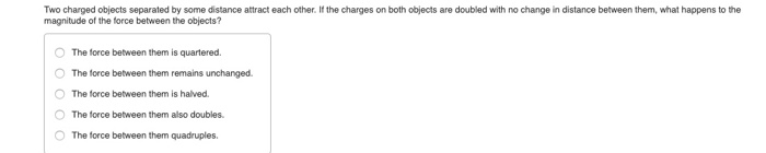 Solved Two charged objects separated by some distance | Chegg.com