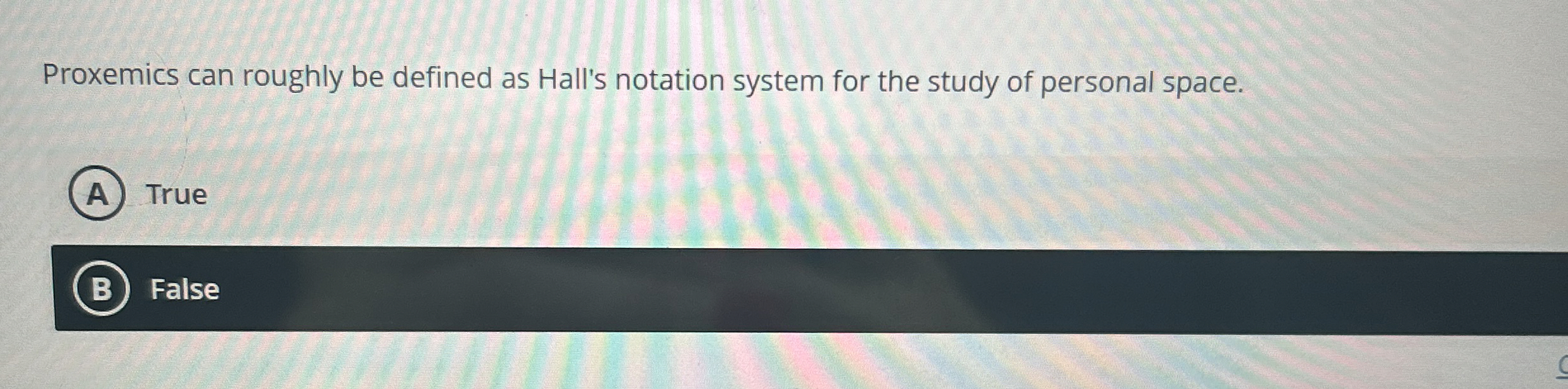 Solved Proxemics can roughly be defined as Hall's notation | Chegg.com