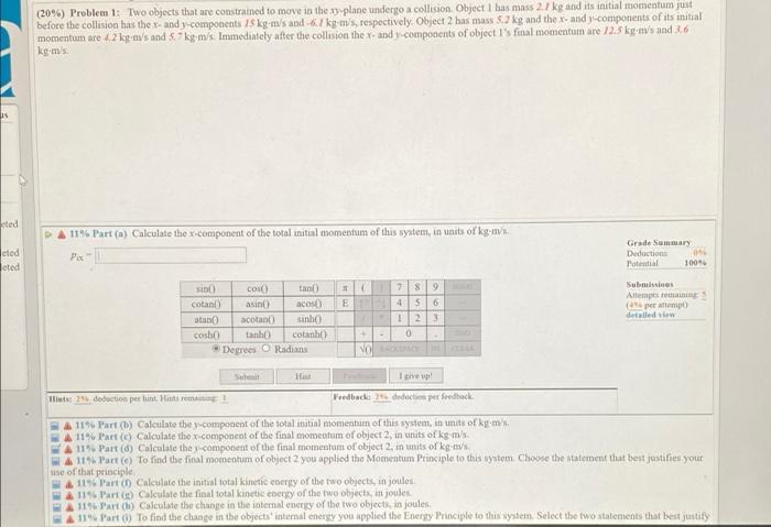 Solved (20%) Problem 1: Two objects that are constrained to | Chegg.com