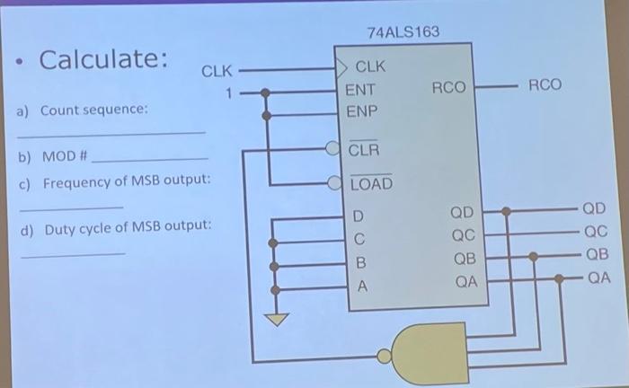 Solved - Calculate: a) Count sequence: b) MOD \# c) | Chegg.com