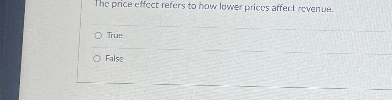 Solved The price effect refers to how lower prices affect | Chegg.com