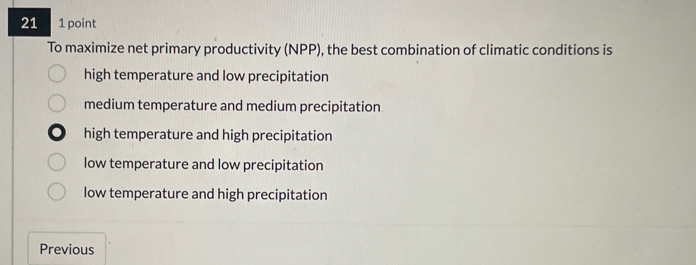 Solved 211 ﻿pointTo maximize net primary productivity (NPP), | Chegg.com