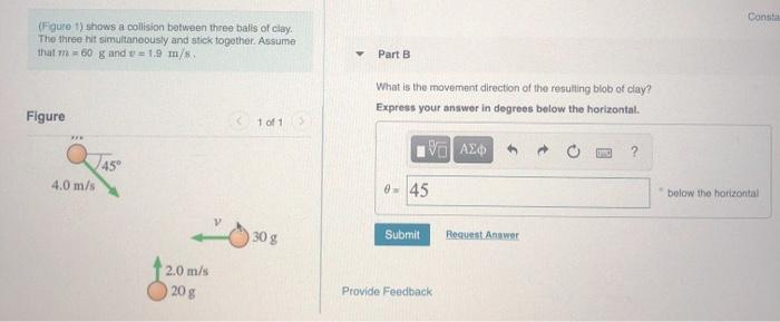 Solved Conste (Figure 1) shows a collision between three | Chegg.com