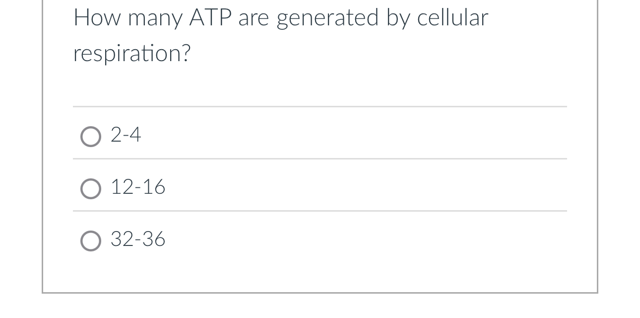 Solved How many ATP are generated by cellular | Chegg.com