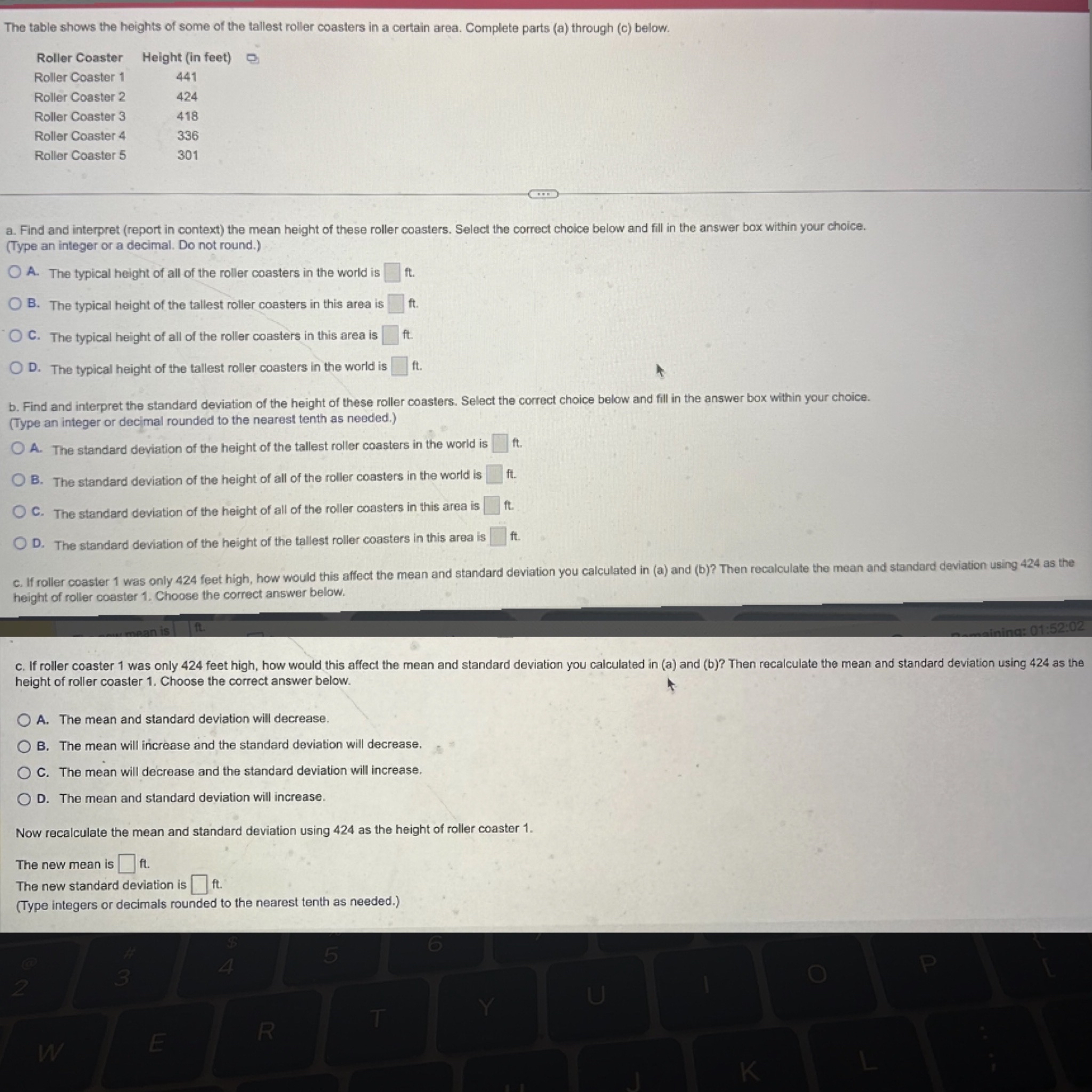 [Solved]: The table shows the heights of some of the tallest