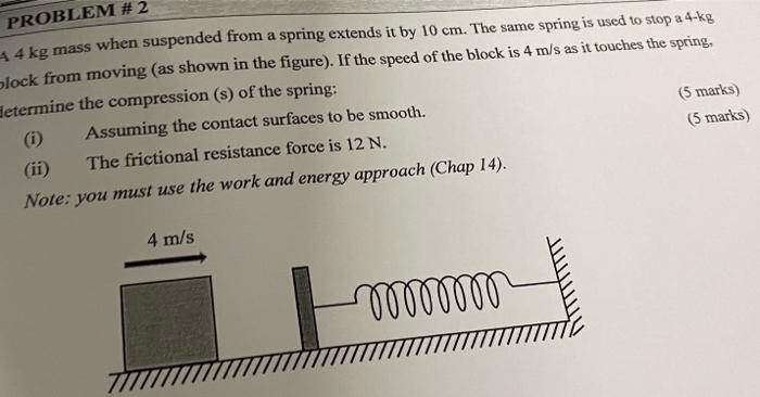 Solved Problem 2 44 Kg Mass When Suspended From A Spring 