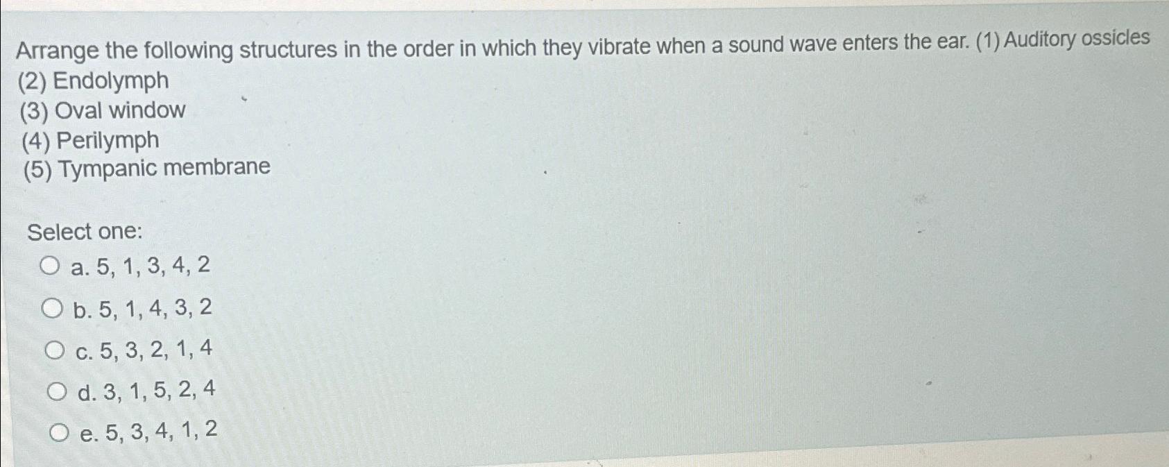 Solved Arrange the following structures in the order in | Chegg.com